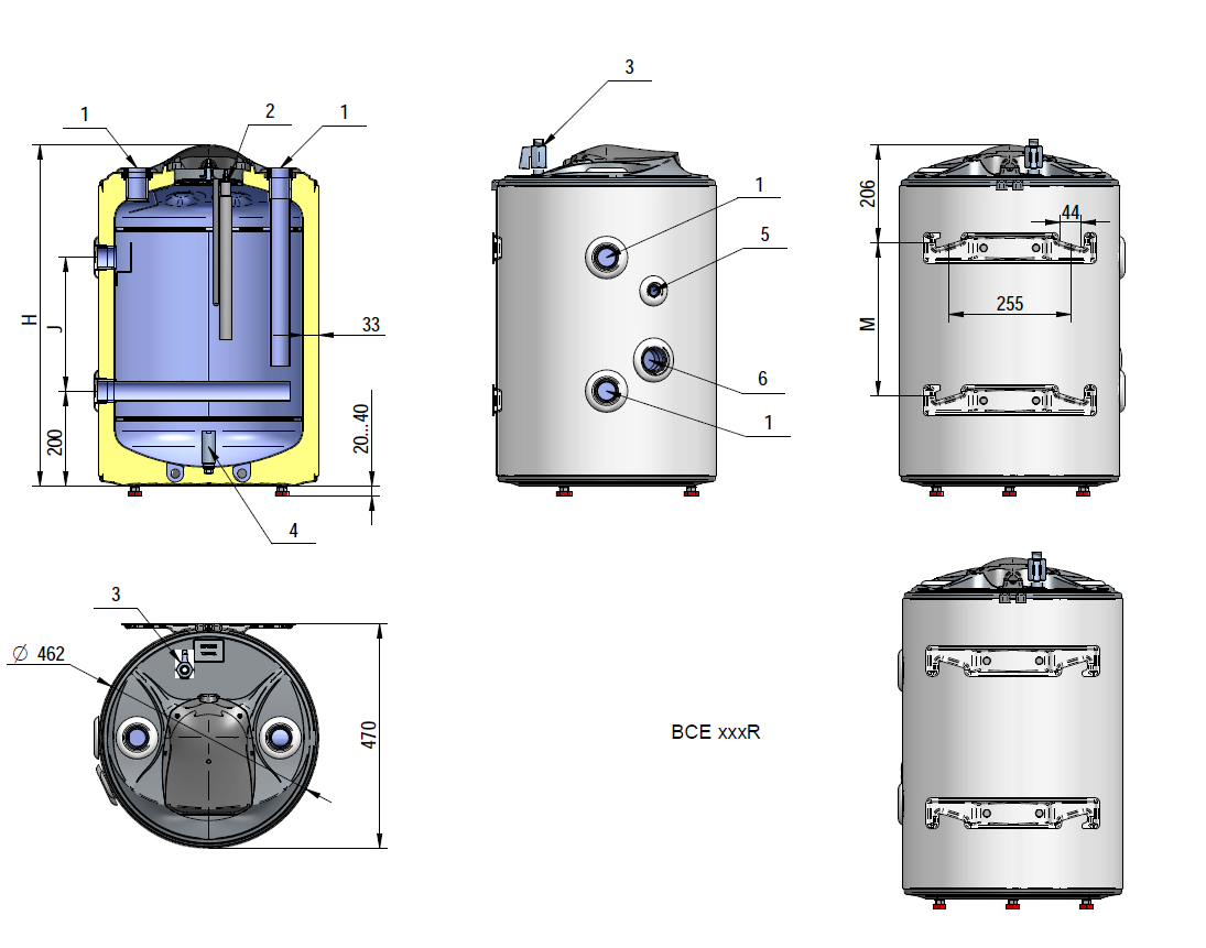 Galanta Zbiornik Emaliowany wiszący bufor ciepłej wody 80 L